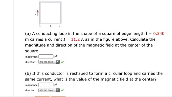 Solved (a) A conducting loop in the shape of a square of | Chegg.com