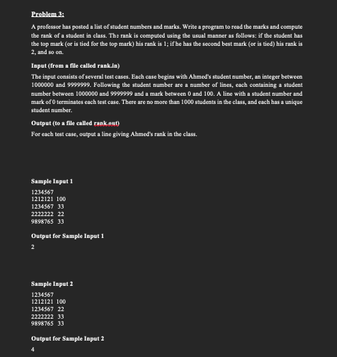 Solved Problem 3: A professor has posted a list of student | Chegg.com