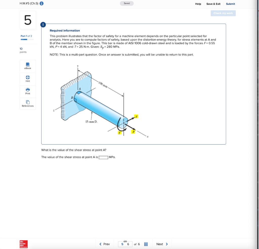 Solved H.W.#5 (Ch.5) 0 Seved Help Save & Exit Submit Check | Chegg.com