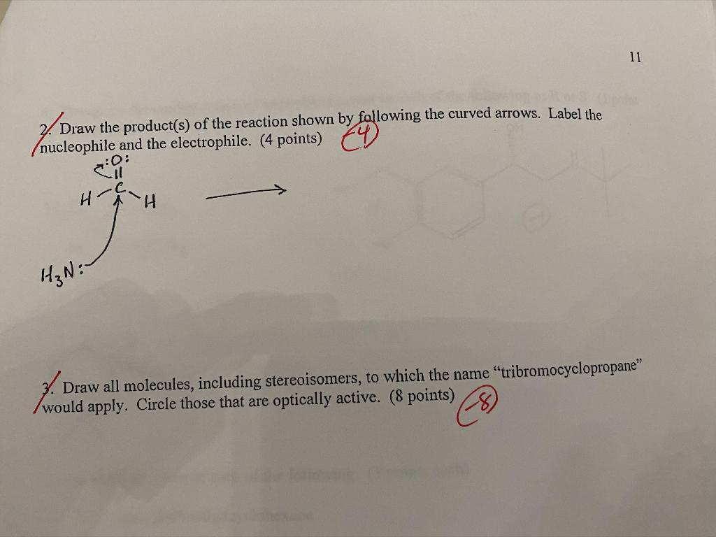 Solved 11 2. Draw the product(s) of the reaction shown by | Chegg.com