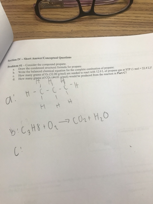 Write The Balanced Chemical Equation For Complete Combustion Of Propane ...