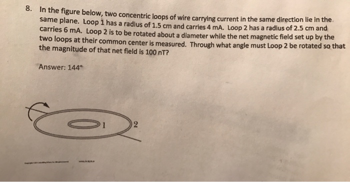 Solved In the figure below, two concentric loops of wire | Chegg.com