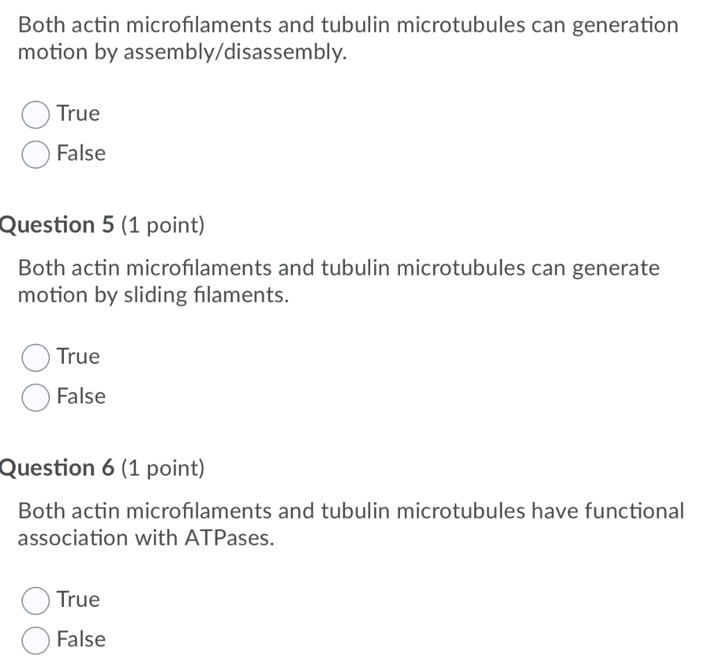 Solved Both actin microfilaments and tubulin microtubules | Chegg.com