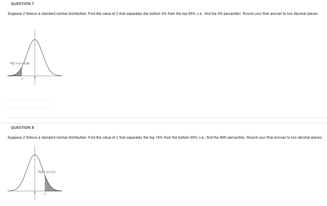 Solved Suppose Z follows a standard normal distribution. | Chegg.com
