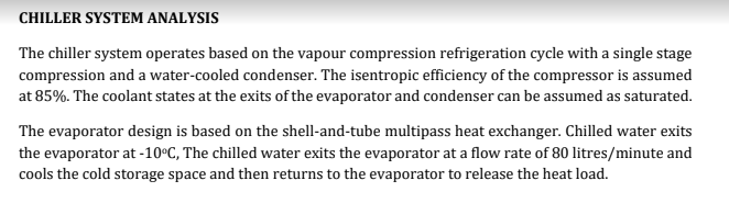 Solved CHILLER SYSTEM ANALYSIS The chiller system operates | Chegg.com