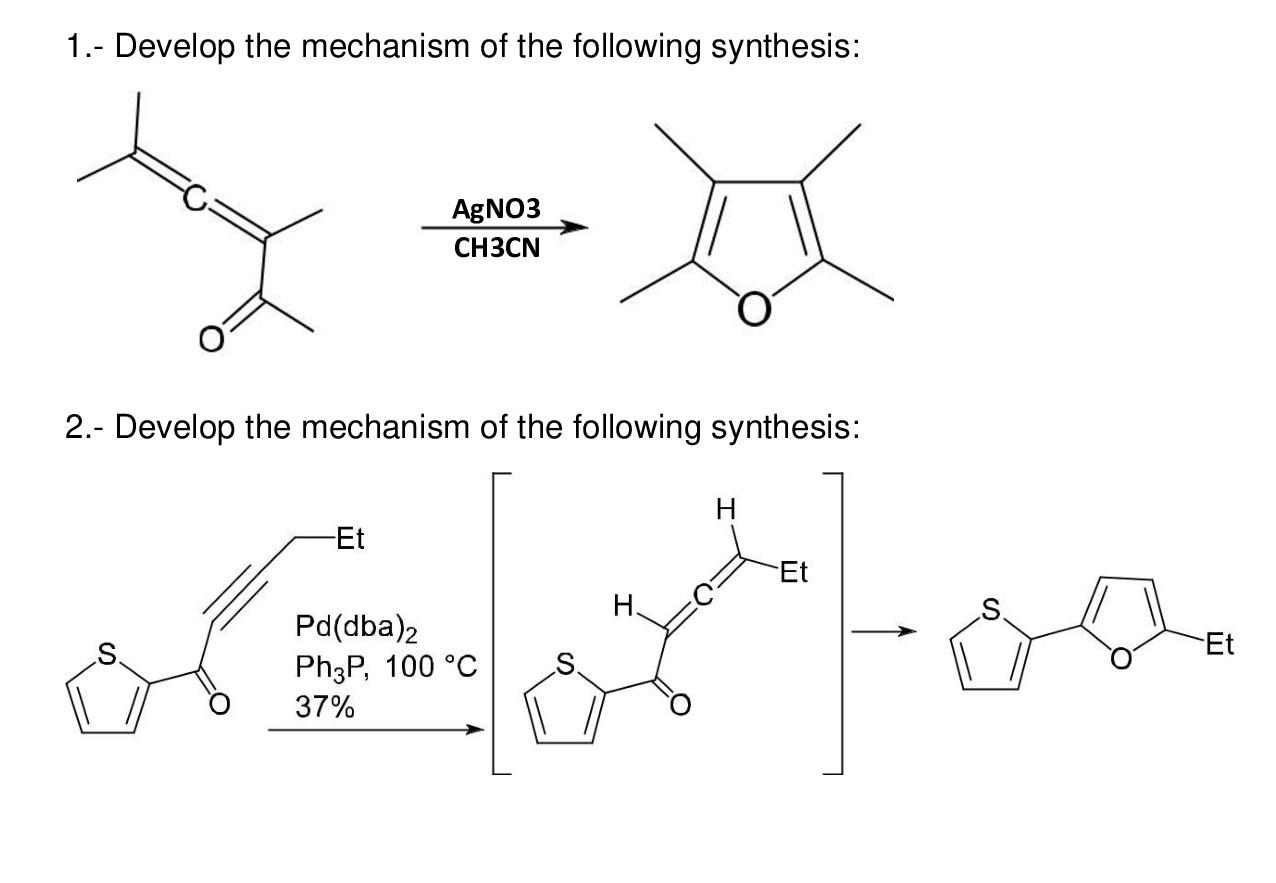 Solved 1.- Develop the mechanism of the following synthesis: | Chegg.com