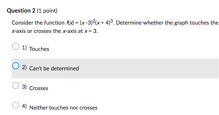 Solved Consider the function f(x)=(x−3)2(x+4)3. Determine | Chegg.com