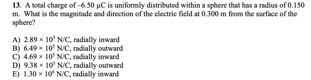 Solved A total charge of -6.50μC is ﻿uniformly distributed | Chegg.com