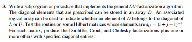 Solved 3. Write a subprogram or procedure that implements | Chegg.com