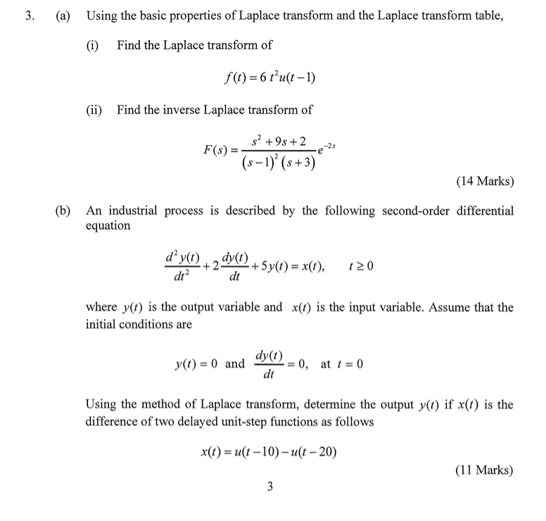 Solved (a) Using the basic properties of Laplace transform | Chegg.com