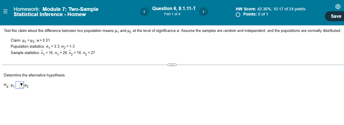 Solved Homework: Module 7: Two-Sample Statistical Inference | Chegg.com