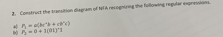 Solved Construct the transition diagram of NFA recognizing | Chegg.com