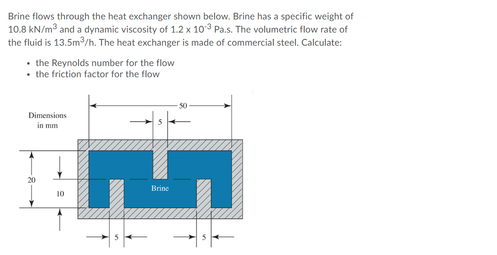 Solved Brine flows through the heat exchanger shown below. | Chegg.com