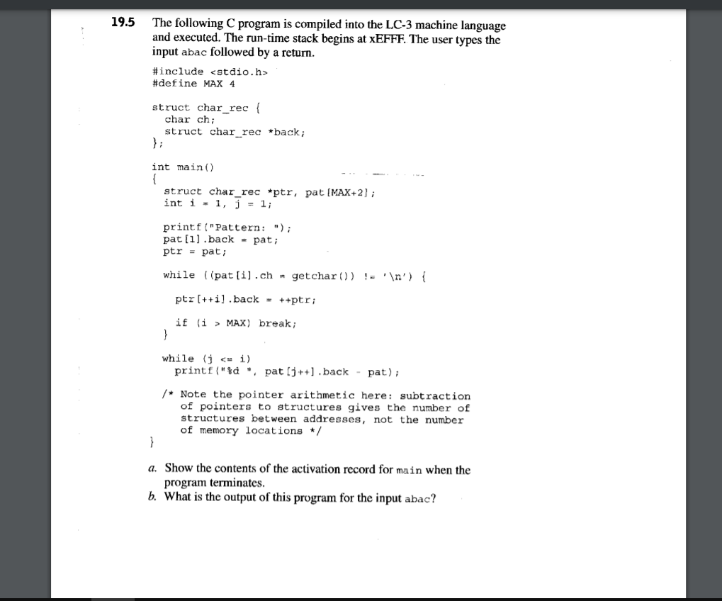 19.5 The following program is compiled into the LC-3 | Chegg.com