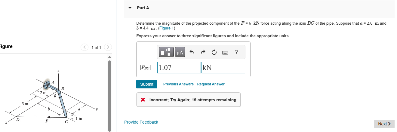 Solved Part Adetermine The Magnitude Of The Projected