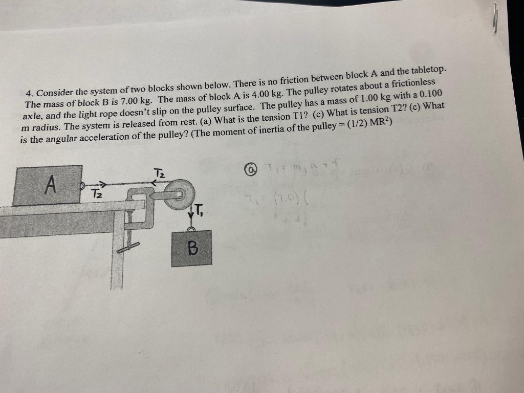 Solved 4. Consider the system of two blocks shown below. | Chegg.com