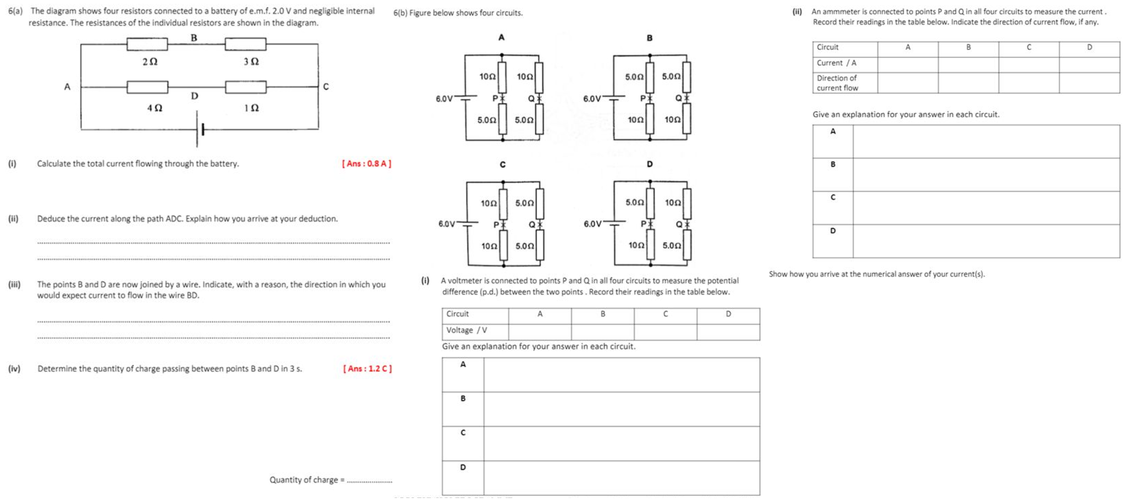 Solved 6(a) ﻿The diagram shows four resistors connected to a | Chegg.com