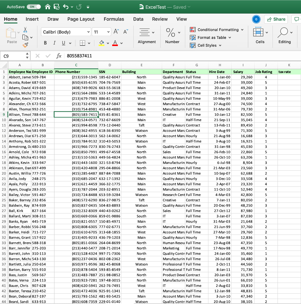 Solved Create a new column called “Tax Rate”, next to “Job | Chegg.com