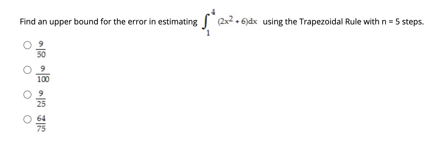Solved Find an upper bound for the error in estimating S* | Chegg.com