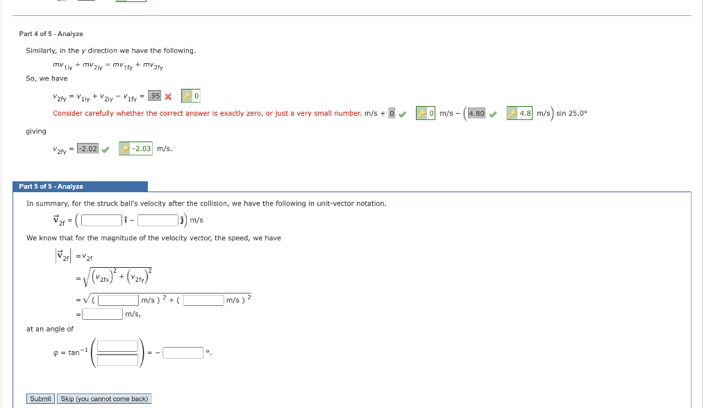 Solved We apply conservation of momentum to the x and y | Chegg.com