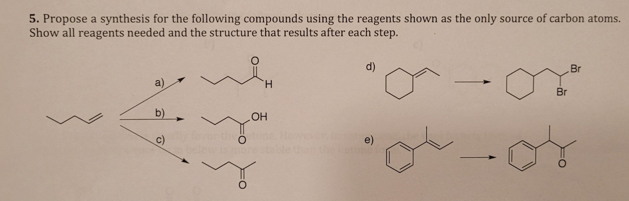 Propose a synthesis for the following compounds using | Chegg.com