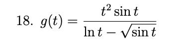 Solved 18. g(t) t2 sint Int – Vsint | Chegg.com