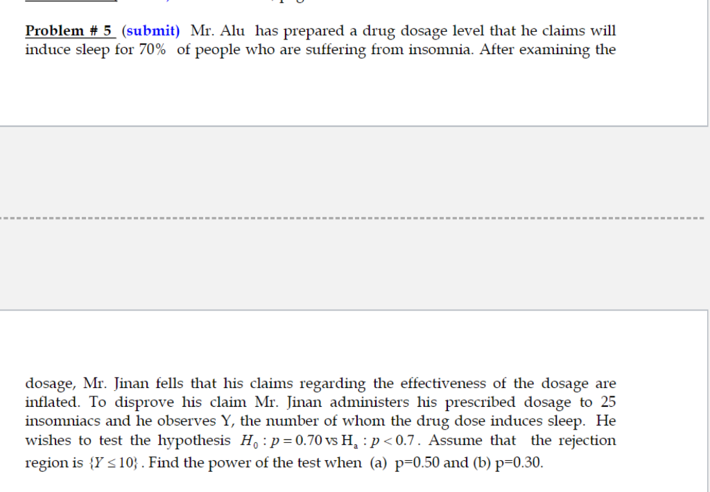 Solved Problem # 5 (submit) Mr. Alu has prepared a drug | Chegg.com