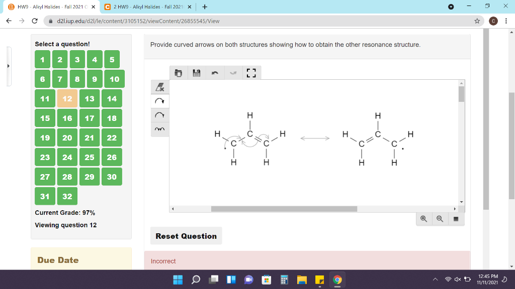 Solved X 2 HW9 - Alkyl Halides - Fall 20210 X - X C 2 HW9 - | Chegg.com