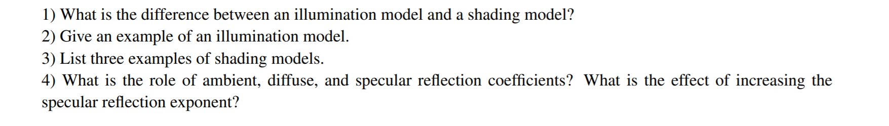 Solved 1) What is the difference between an illumination | Chegg.com