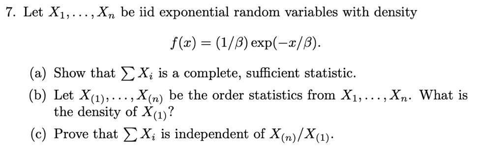 Part C Can Be Proved By Basus Theorem But Need To