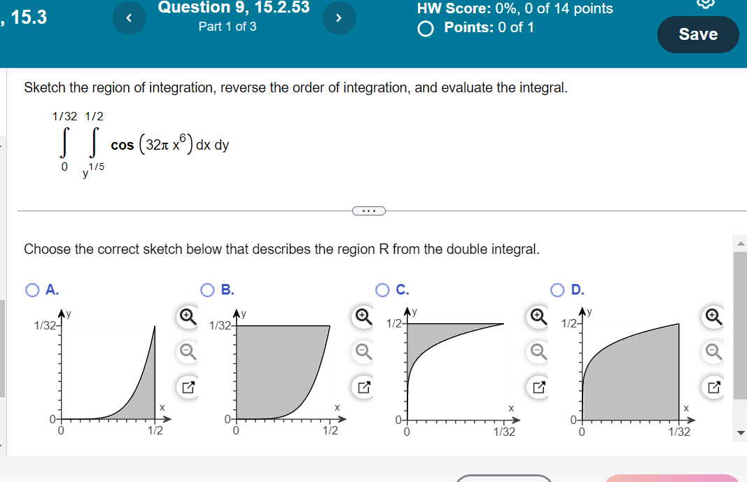 Solved Sketch the region of integration, reverse the order | Chegg.com