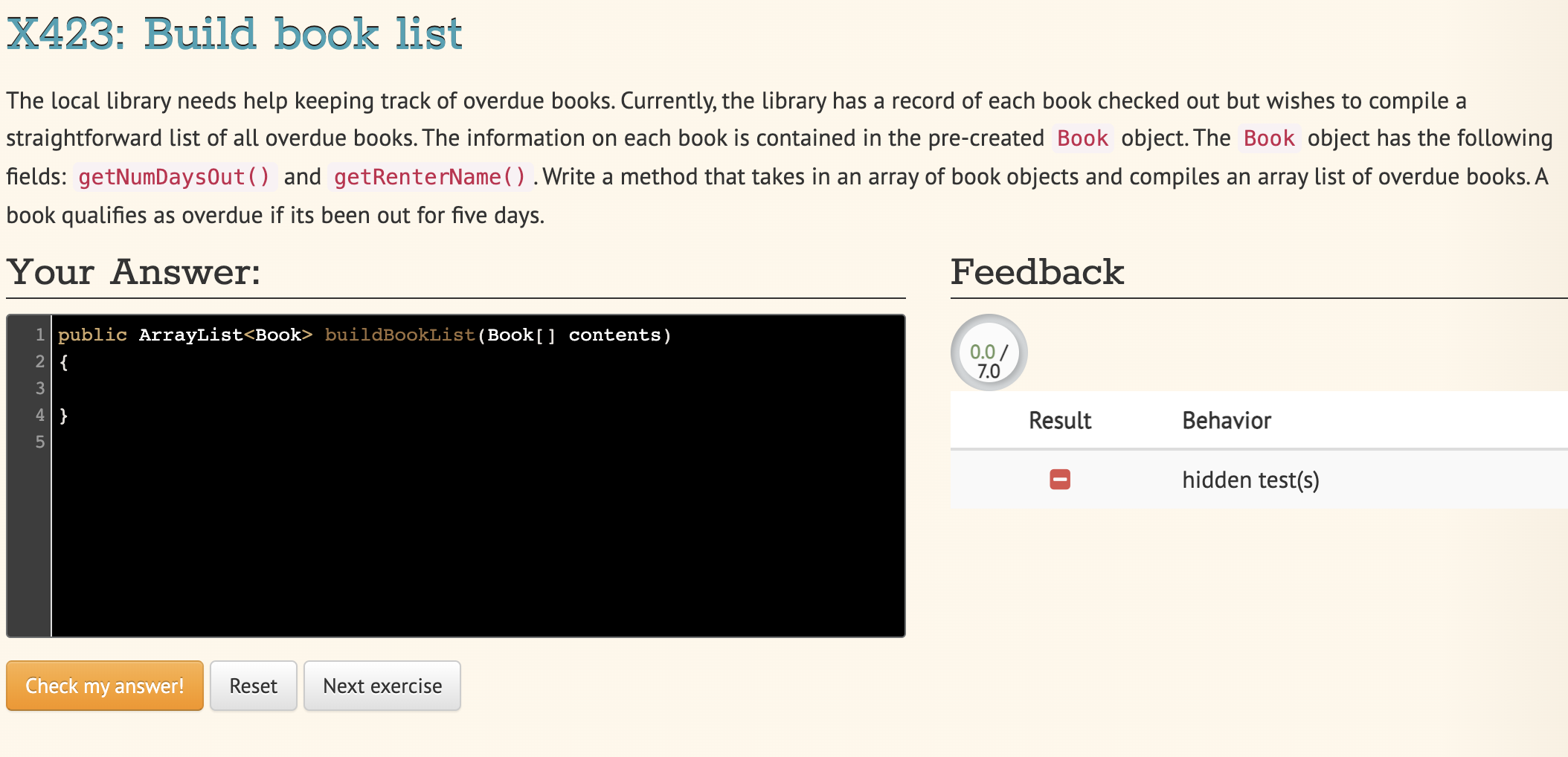Solved X423: Build book list The local library needs help | Chegg.com