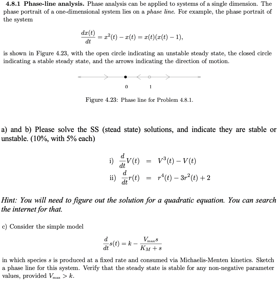 Solved 4.8.1 Phase-line analysis. Phase analysis can be | Chegg.com