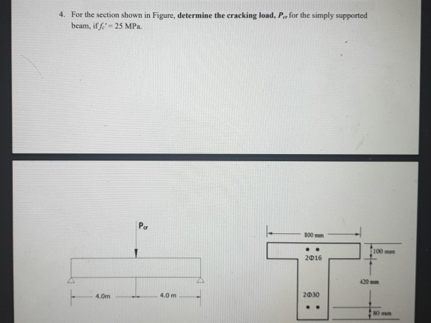 Solved 4. For the section shown in Figure, determine the | Chegg.com
