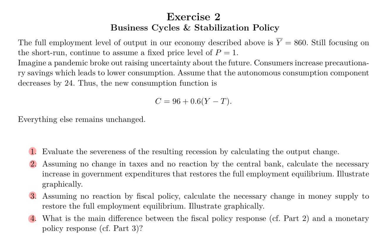 Solved Exercise 2Business Cycles & Stabilization PolicyThe | Chegg.com
