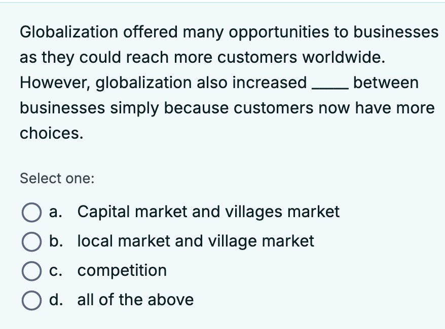 Solved Globalization offered many opportunities to | Chegg.com