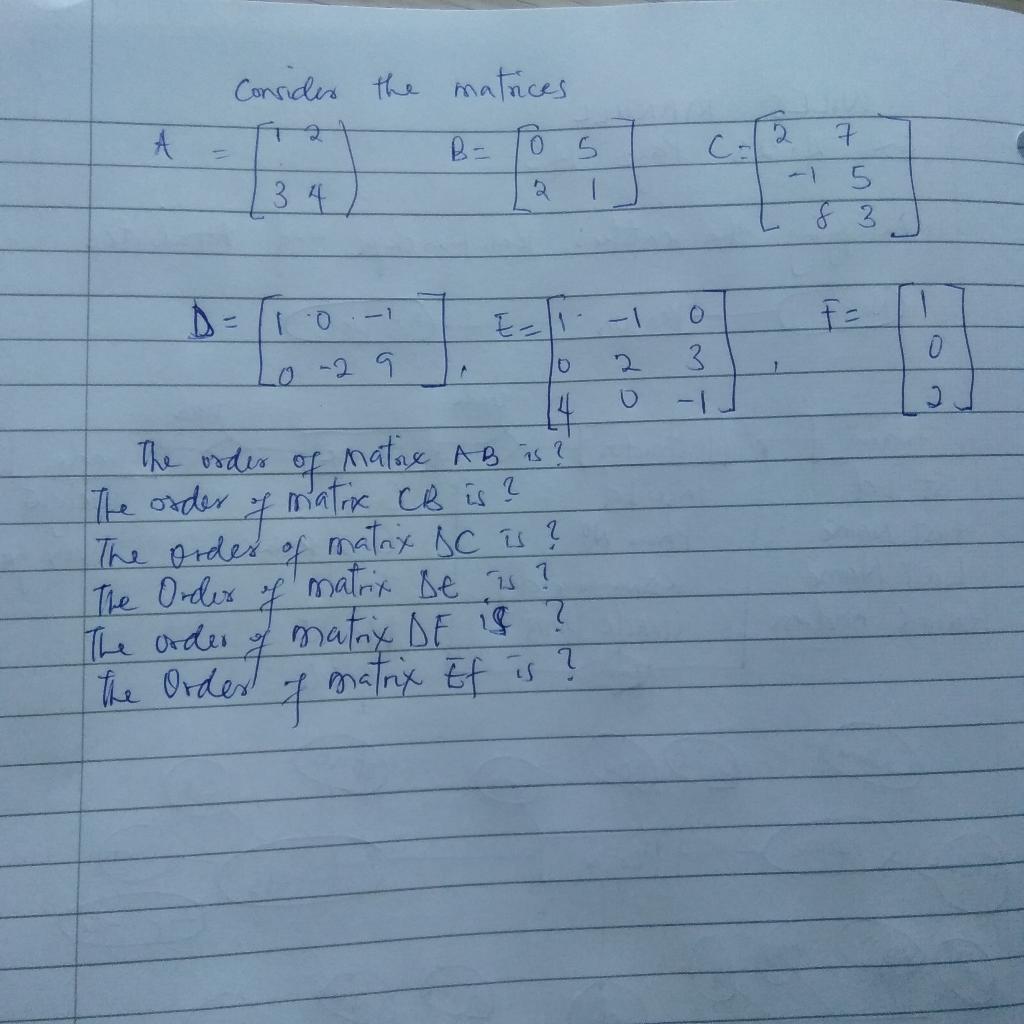 Solved Conider the matrices A=[1324)C=⎣⎡2−18753⎦⎤ | Chegg.com