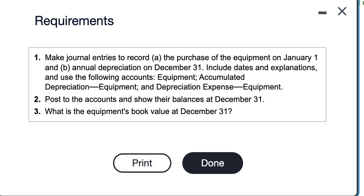 Solved 1. Make journal entries to record (a) purchase of the | Chegg.com