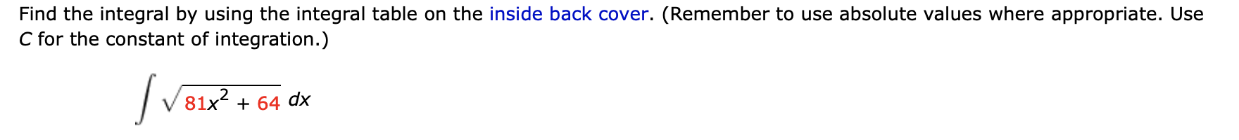 Solved A Short Table of Integrals Forms Involving ax+b: 9. | Chegg.com