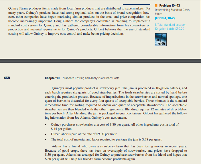 68 Chapter 10 Standard Costing and Analysis of Direct | Chegg.com