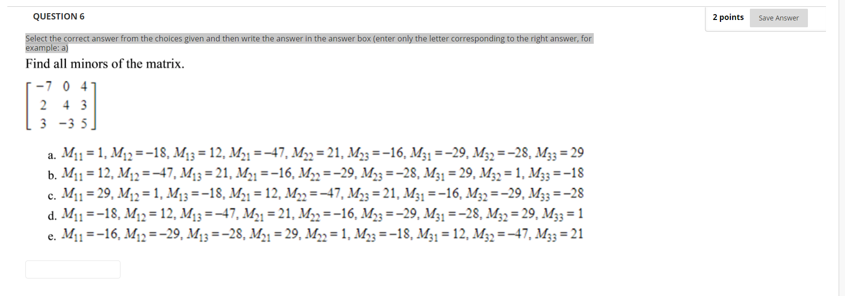 Solved Question 7 2 Points Save Answer Select The Correct 0787