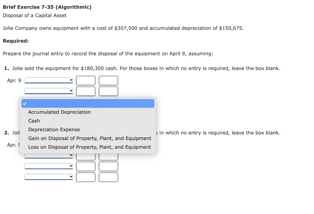Solved Brief Exercise 7-35 (Algorithmic) Disposal of a | Chegg.com