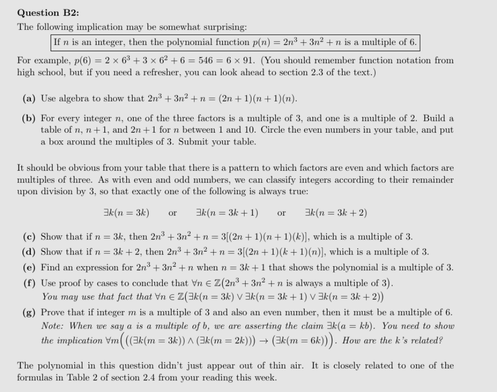 Solved Question B2:The following implication may be | Chegg.com