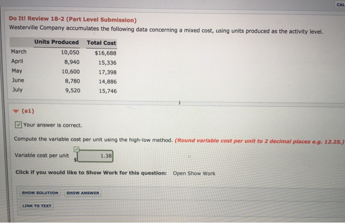 Solved CAL Do It! Review 18-2 (Part Level Submission) | Chegg.com