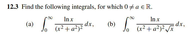 Solved Using contour integrals,12.3 ﻿Find the following | Chegg.com