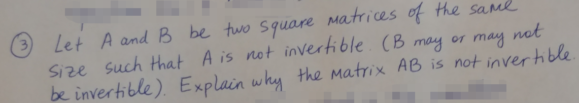 Solved 3 Let A And B Be Two Square Matrices Of The Same