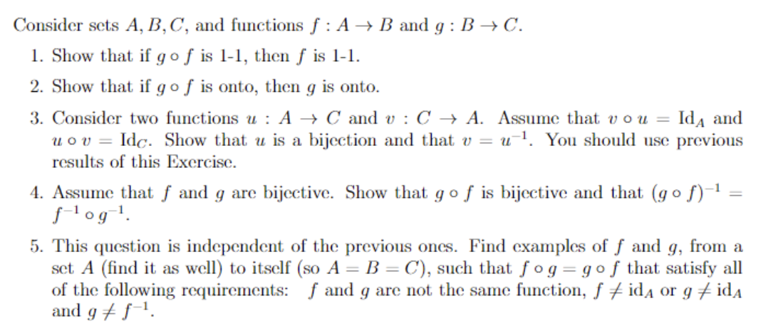 Solved Consider sets \\( A, B, C \\), and functions \\( f: A | Chegg.com