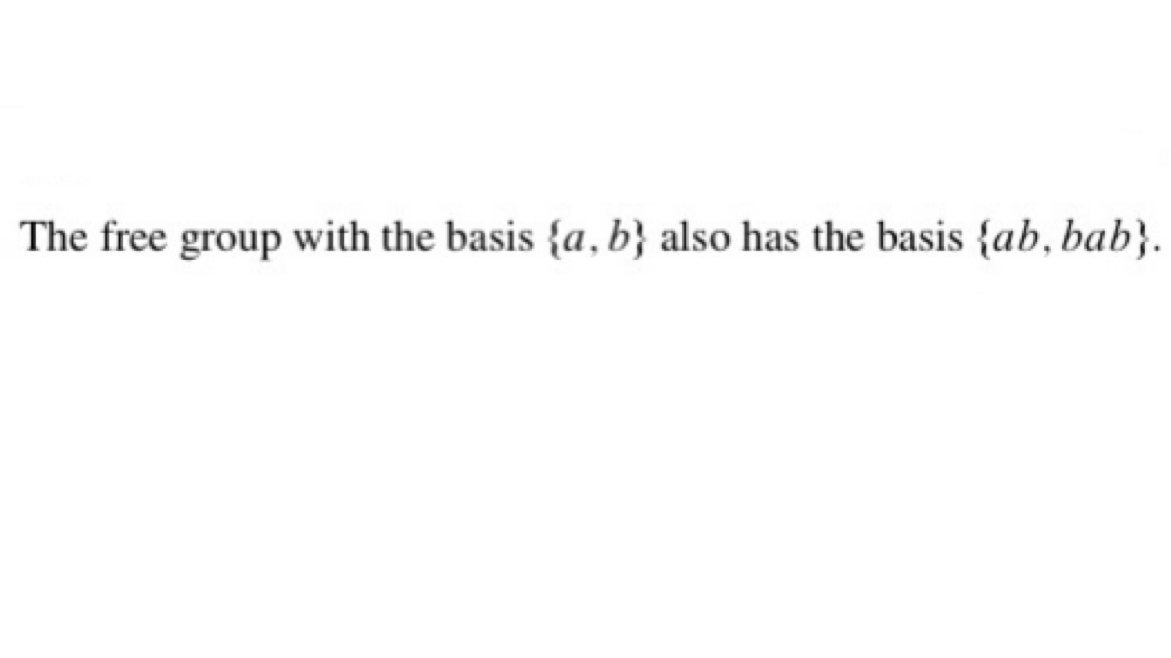 Solved The free group with the basis {a,b} also has the | Chegg.com