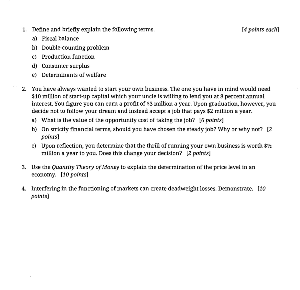 Solved 1. Define and briefly explain the following terms. [4 | Chegg.com