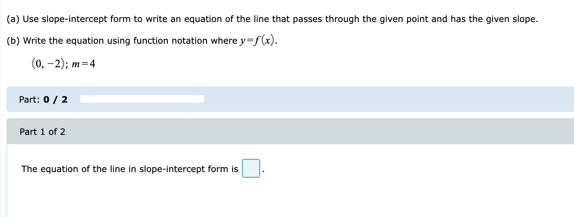 Solved (a) Use slope-intercept form to write an equation of | Chegg.com